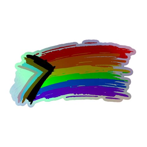 Lgbtq Pride Flag Holographic Sticker Progress Pride Pegasus Pride