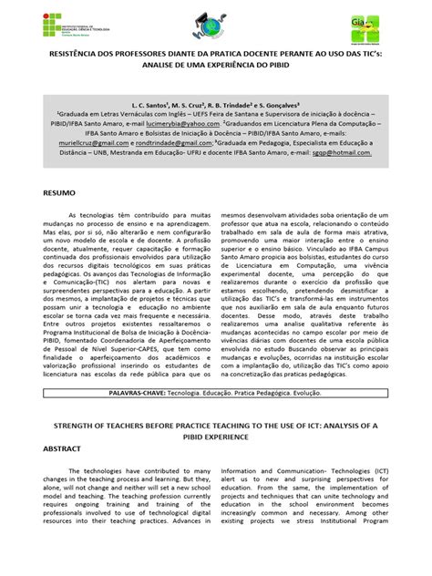 O Uso Das Tics No Ambiente Escolar Pdf Aprendizado Tecnologia Da Informação E Comunicação