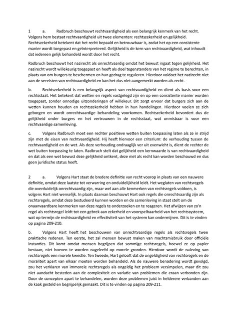 Werkgroepopdrachten Rechtsfilosofie Week 1 1 A Radbruch Beschouwt