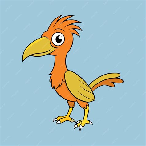 A Cartoon Drawing Of A Yellow Bird With A Large Beak Premium Ai Generated Vector