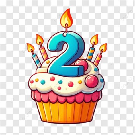 불타는 촛불 2번 컵케이크 컵케이크와 양초 생일 축하 해요 행복한 기념일 Png 일러스트 및 이미지 에 대한 무료 다운로드