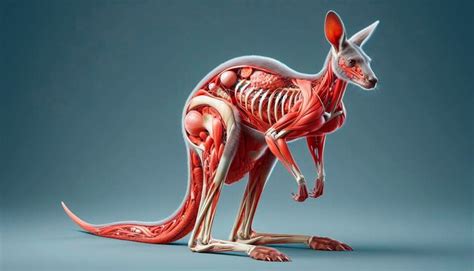 A Skeleton Of A Kangaroo With A Skeleton Labeled Kangaroo Premium Ai