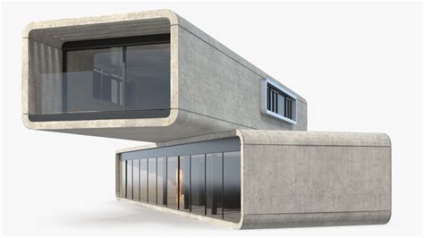 Concrete Modernist House 3d Model 69 3ds Blend C4d Fbx Max Ma Lxo Obj Gltf Upk