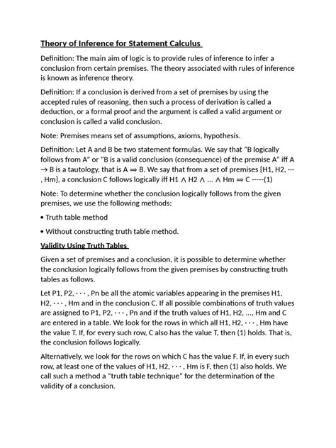 Unit I Dg And Mt Inference Theory And Predicate Calculus Pdf Logical Consequence Logic