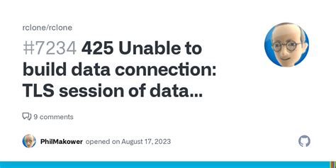 425 Unable To Build Data Connection Tls Session Of Data Connection Not