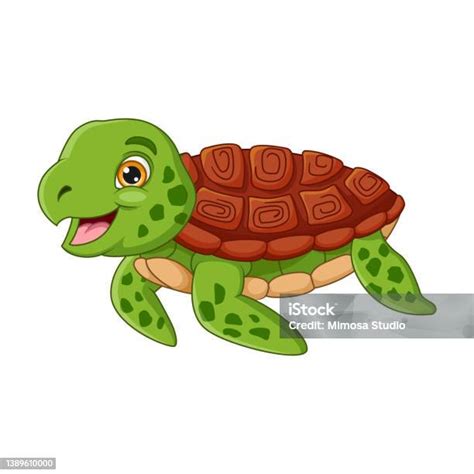 เต่าการ์ตูนบนพื้นหลังสีขาว ภาพประกอบสต็อก ดาวน์โหลดรูปภาพตอนนี้