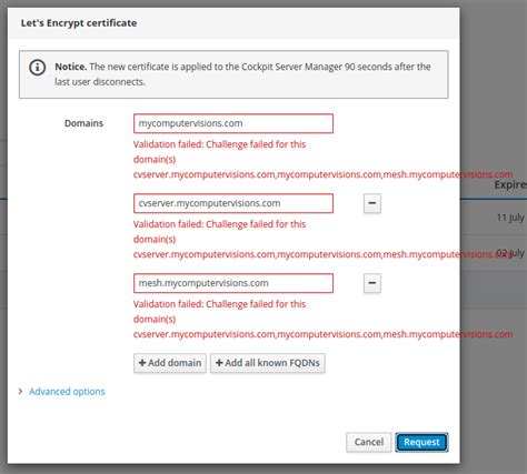 Lets Encrypt Validation Failed For These Domains Support