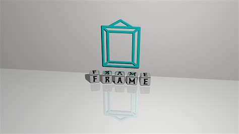 프레임의 3d 그래픽 이미지는 개념 프리젠 테이션 및 슬라이드 쇼에 탁월한 상단 관점에서 금속 입방 문자로 만든 텍스트와 함께 수직으로 합니다 배경 및 일러스트레이션 0명에