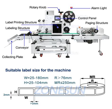Automatic Flat Labeling Machine With Label Printer