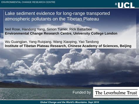 Pdf Lake Sediment Evidence For Long Range Transported Atmospheric Pollutants On The Tibetan