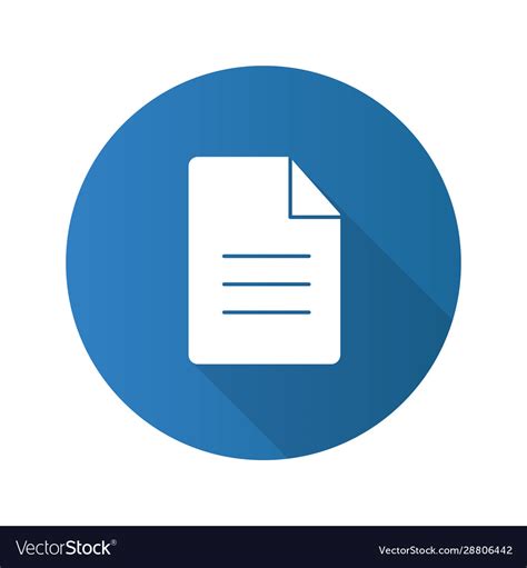 File Flat Design Long Shadow Glyph Icon Royalty Free Vector