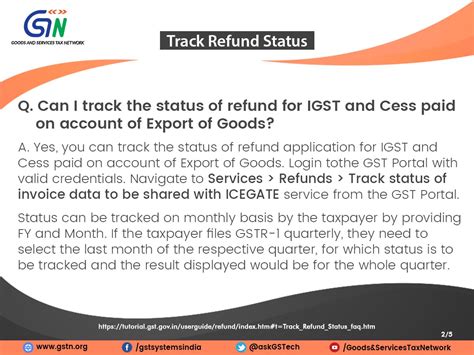 GST Refund Status Track