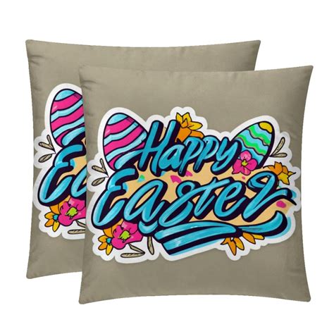 Easter Pillow Covers Set Of 2 16x16 18x18 20x20 Inches Unique