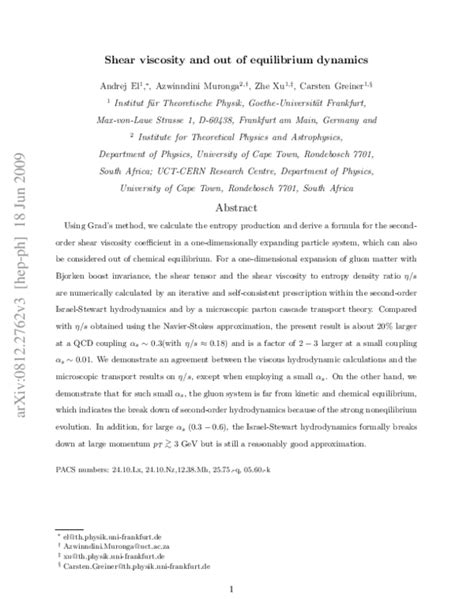 Shear Viscosity And Out Of Equilibrium Dynamics