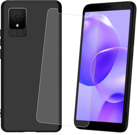 NEOYUKL Phone Case With Tempered Glass Screen Protector For TCL 502 6 0 Inch Soft Shell