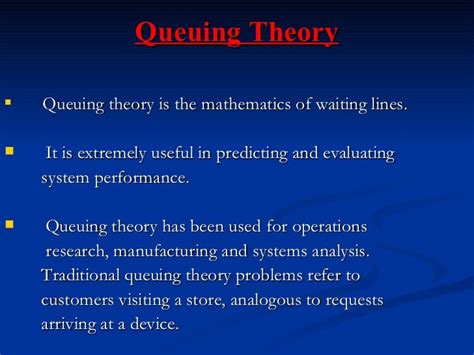 Queuing Theory