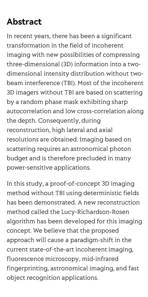 Hot Paper Single Shot Mid Infrared Incoherent Holography Using Lucy