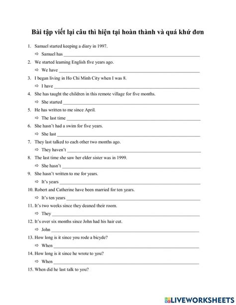 Present Perfect Or Past Simple Online Worksheet For Intermediate You