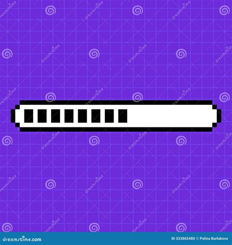 Pixel Art 8 Bit Loading Bar Concept Loading Or Installing Process Cartoon Vector