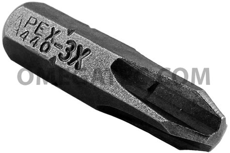 Apex 440 3X 3 Phillips Insert Bits 1 4 Hex Drive