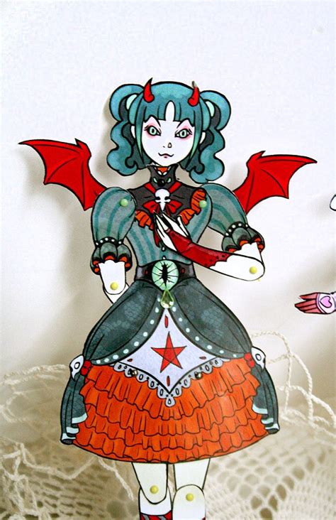Devious Devil Sister Posable Paper Doll Diy Paper Crafting Kit Etsy