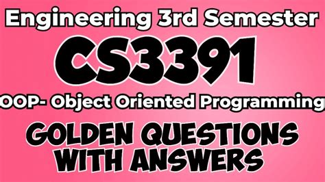 Cs3391object Oriented Programmingimportant Questions With Answers2marks13marksimportant