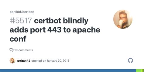 Certbot Blindly Adds Port 443 To Apache Conf · Issue 5517 · Certbot