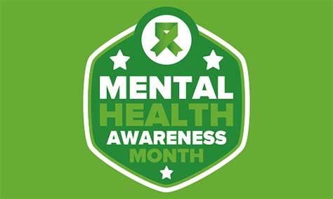 5월 정신 건강 인식의 달 미국의 연례 캠페인 정신 건강에 대한 인식 제고 제어 및 보호 예방 캠페인 의료 건강 관리 디자인 벡터 일러스트 레이 션 5월에 대한 스톡 벡터