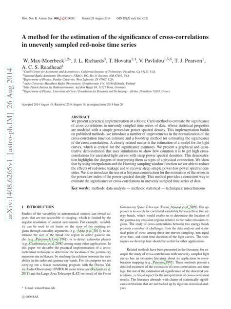 A Method For The Estimation Of The Significance Of Cross Correlations