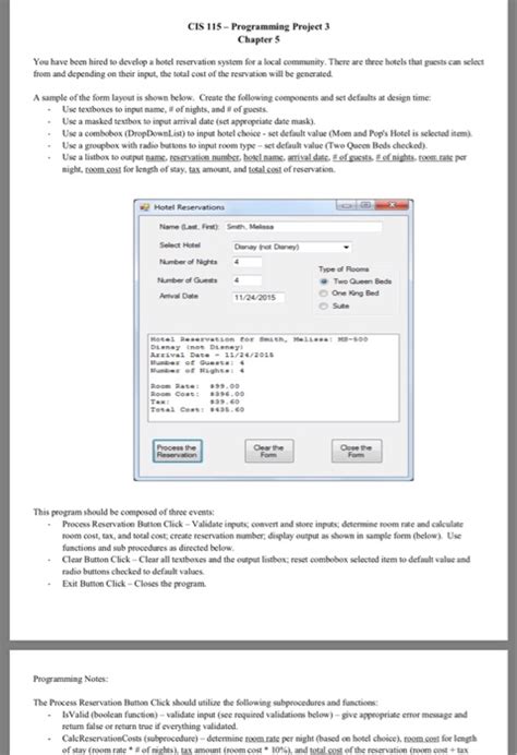 Solved Use Visual Basic To Solve This Programing Project