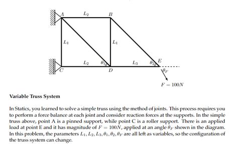 Solved Variable Truss System In Statics You Learned To