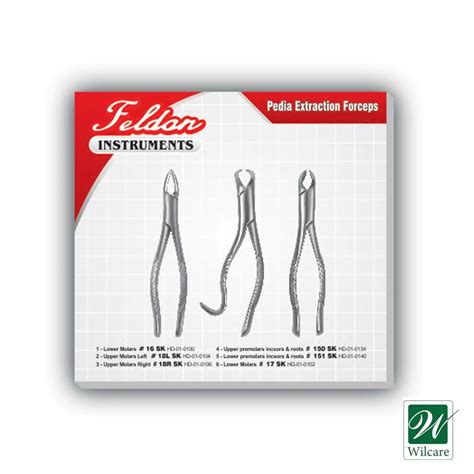 Pediatric Extraction Forceps Feldon Per Piece Individual Pedia Dental