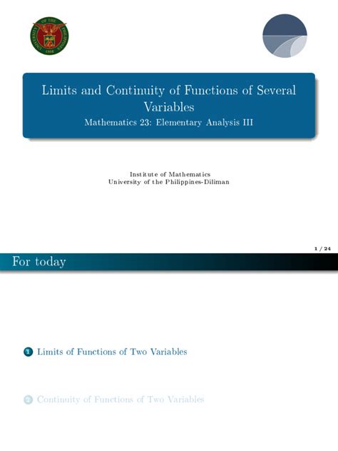 Math 23 Lecture 1 2 Limits And Continuity Pdf