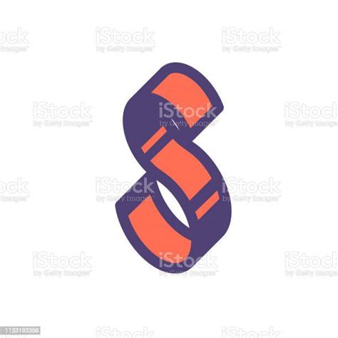 로고 문자 S 벡터의 기호입니다 선형 개요 아이콘입니다 아이소메트리 3d 컬러 대문자 플랫 문자 브랜드 회사 기호는 흰색 배경에