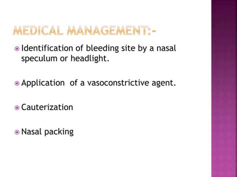 Epistaxis And Its Surgical And Nursing Management Pptx First Aid Injuries