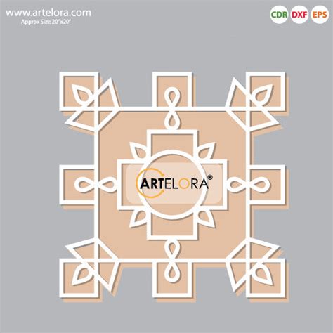Pre Marked Base Design Rangoli Laser Cutting Artelora