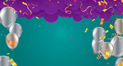 화려한 생일 풍선과 색종이 조각 텍스트를 위한 장소가 있는 그림 벡터 배경 3차원 형태에 대한 스톡 벡터 아트 및 기타 이미지