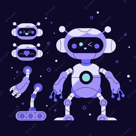 Premium Vector Robot Character Constructor Set Illustration