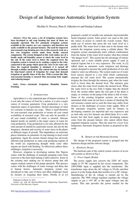 pdf design of an automatic irrigation system