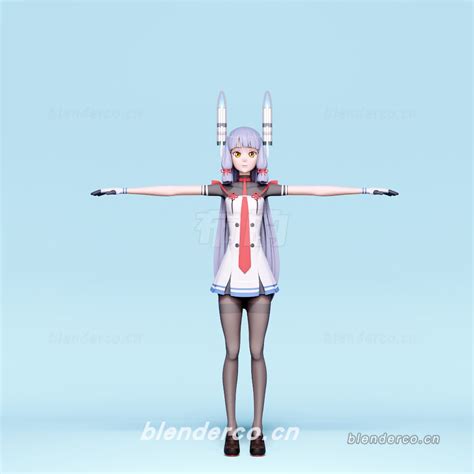 女人卡通角色模型 群友分享 作者不清楚了，知道的留言。 Blender布的