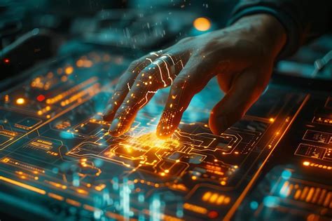 Premium Photo An Engineer Using A Holographic Interface To Conduct Electrical Tests On A New