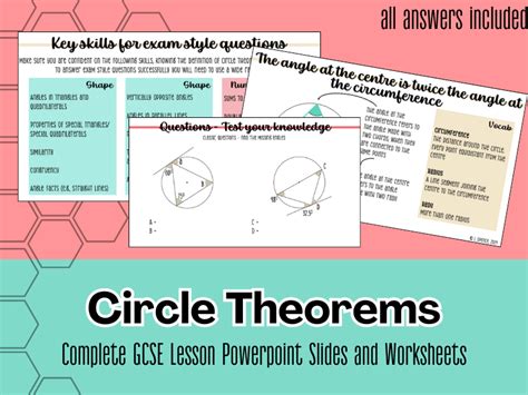 Complete Gcse Maths Circle Theorems Lesson Teaching Resources