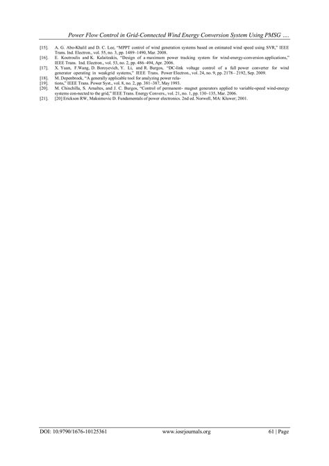 Power Flow Control In Grid Connected Wind Energy Conversion System