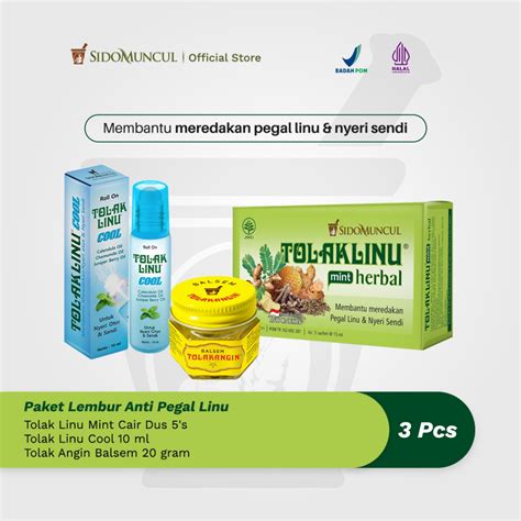 Jual Paket Lembur Anti Pegal Linu Tolak Angin Balsem 20 Gr Mengurangi Masuk Angin Mual Dan