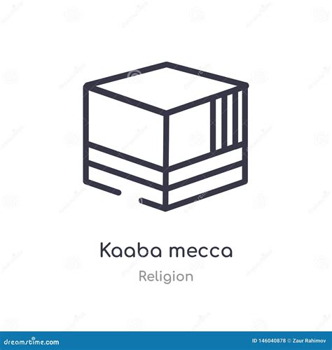 Kaaba Mecca Outline Icon Isolated Line Vector Illustration From