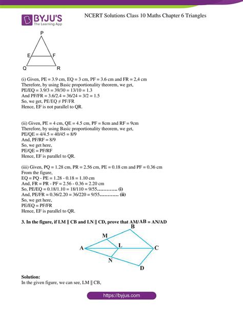NCERT Solutions For Class 10 Maths Chapter 6 Triangles