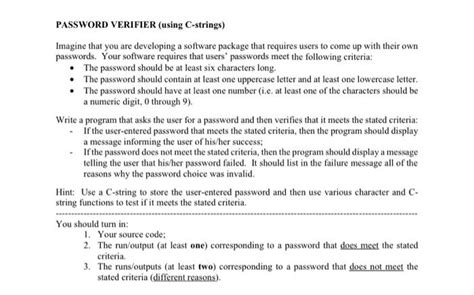 Solved Need Helpwith This Programpassword Verifier Using