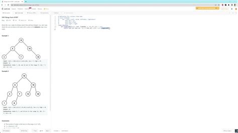 938 Range Sum Of Bst Python One Line Youtube