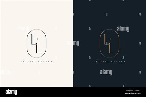 Premium Ll Logo Monogram With Gold Circle Frame Luxury Initials Design Minimal Modern Typeface