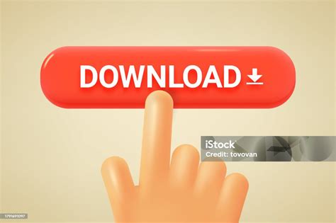 다운로드 버튼을 손으로 누릅니다 3d 벡터 일러스트 레이 션 3차원 형태에 대한 스톡 벡터 아트 및 기타 이미지 3차원 형태 가리키기 개념 Istock